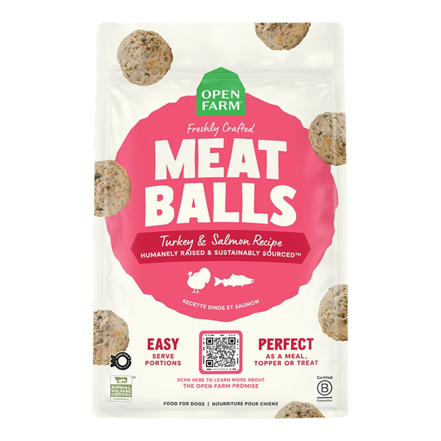 Open Farm Turkey & Salmon Frozen Meatballs Dog Food 14oz – InstaBark