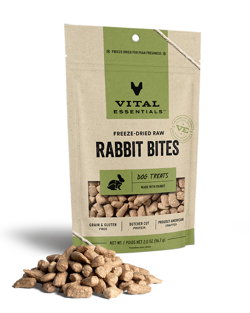 Vital Essentials Freeze-Dried Rabbit Bites Dog Treats 2oz – InstaBark